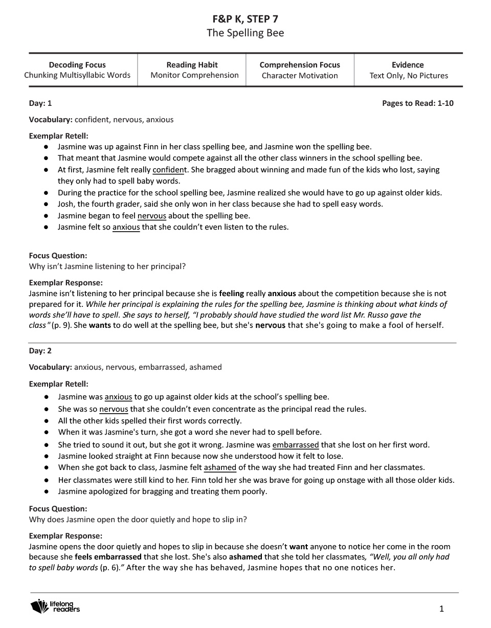 Guided Reading Curriculum – Lifelong Readers